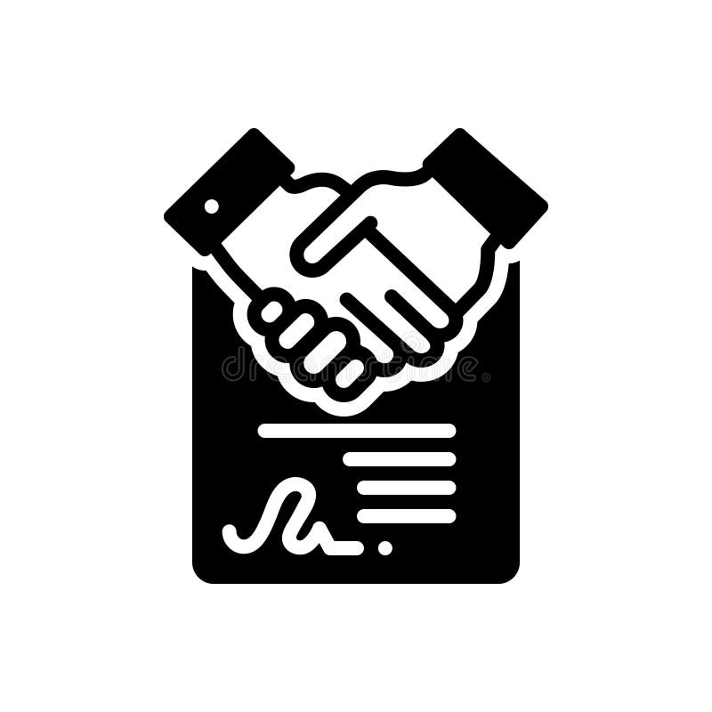 Black Solid Icon for Consensus, Agreement and Handshake Stock Vector ...