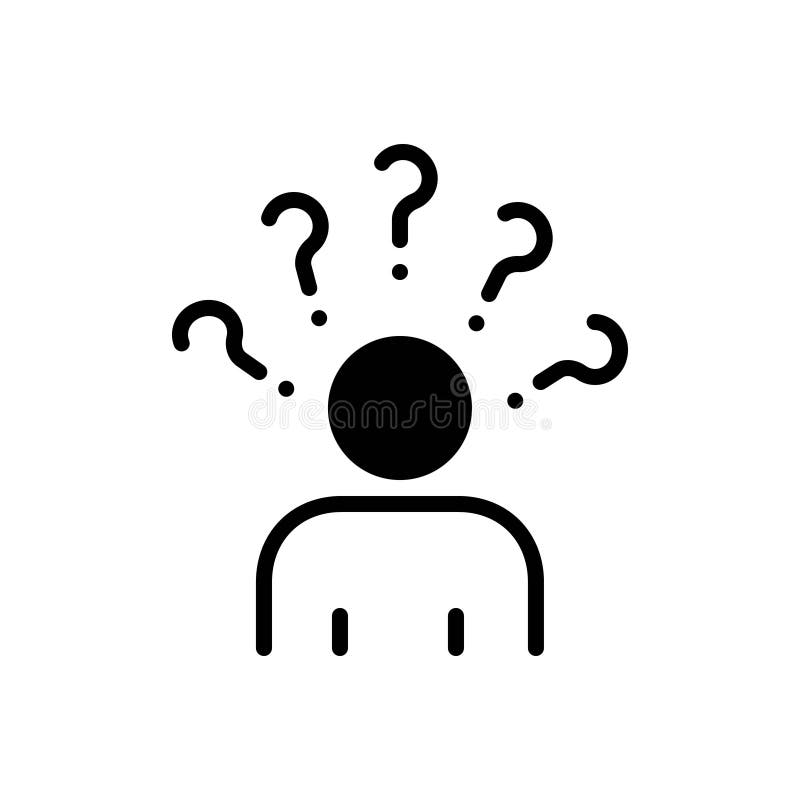 Black Solid Icon for Consideration, Why and Question Stock Vector ...