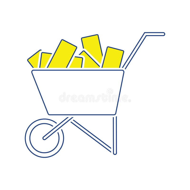 Icon of construction cart stock vector. Illustration of delivery ...