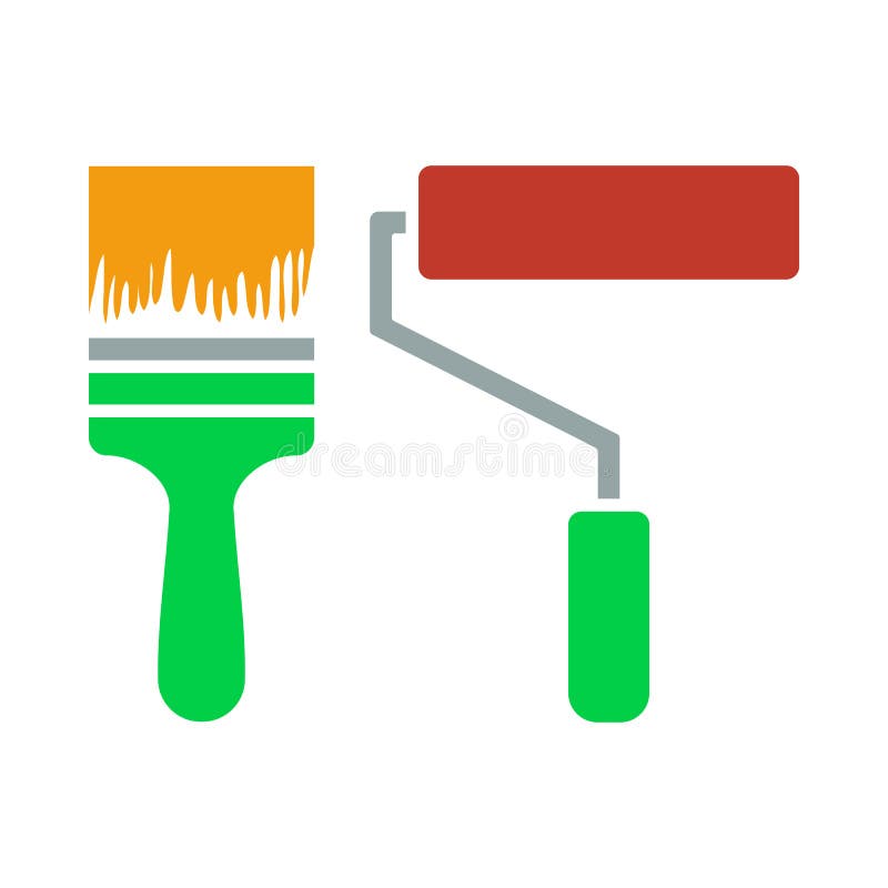 Icon of Construction Paint Brushes Stock Vector - Illustration of ...