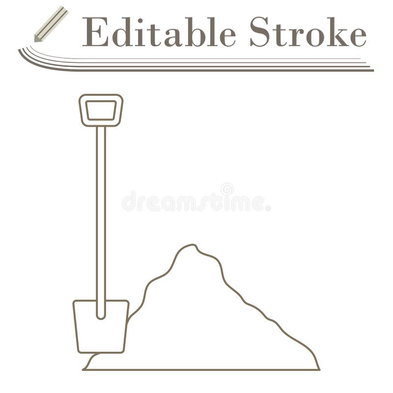 Icon of Construction Shovel and Sand Stock Vector - Illustration of ...