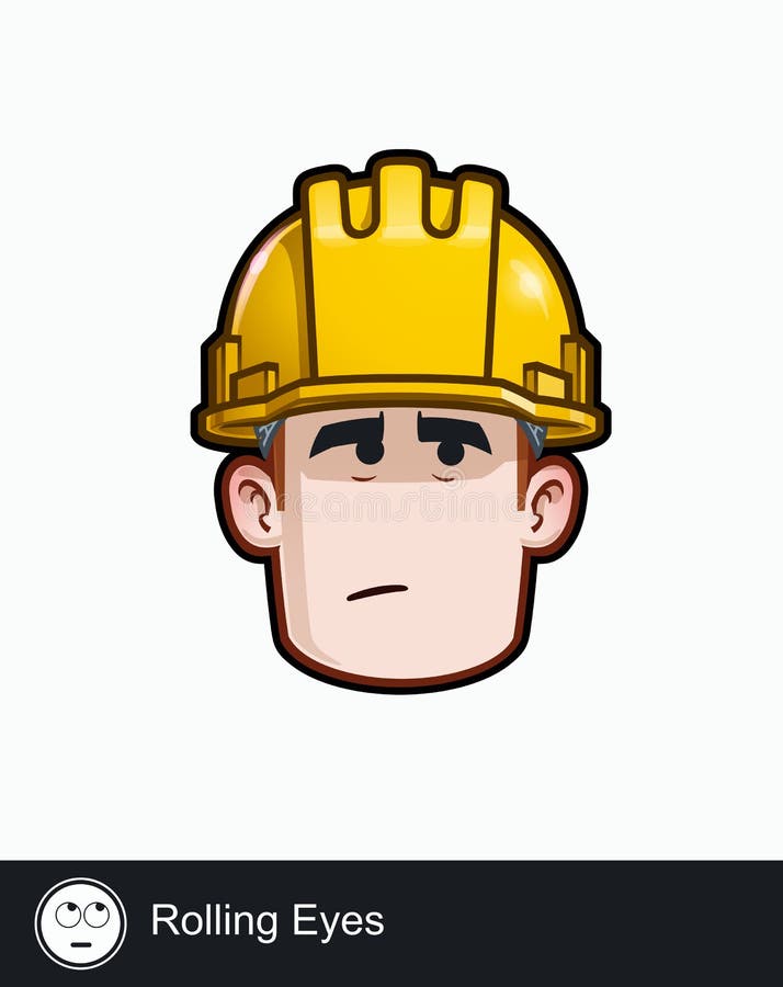 Construction Worker - Expressions - Skeptical - Rolling Eyes Stock ...