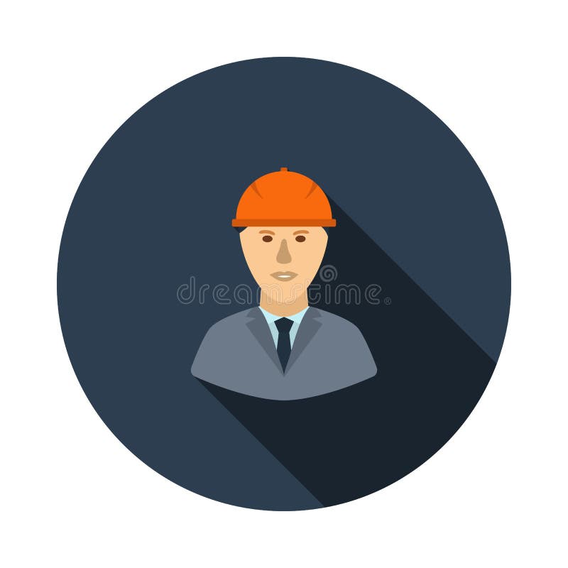 Icon of Construction Worker Head in Helmet Stock Vector - Illustration ...