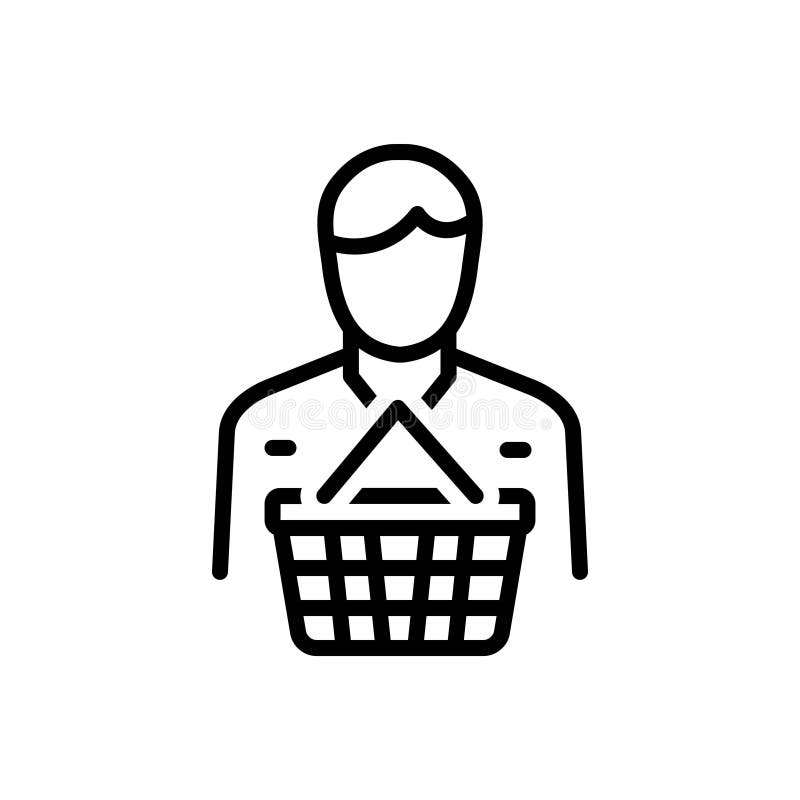 Black Line Icon for Consumers, Buyer and Customer Stock Vector ...