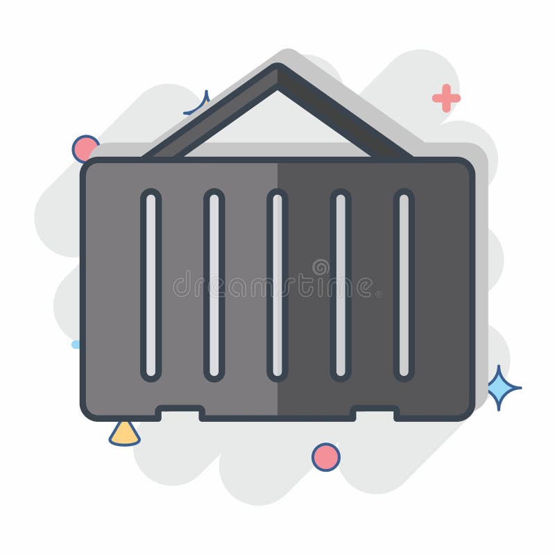 Icon Container. Related To Building Material Symbol. Comic Style ...