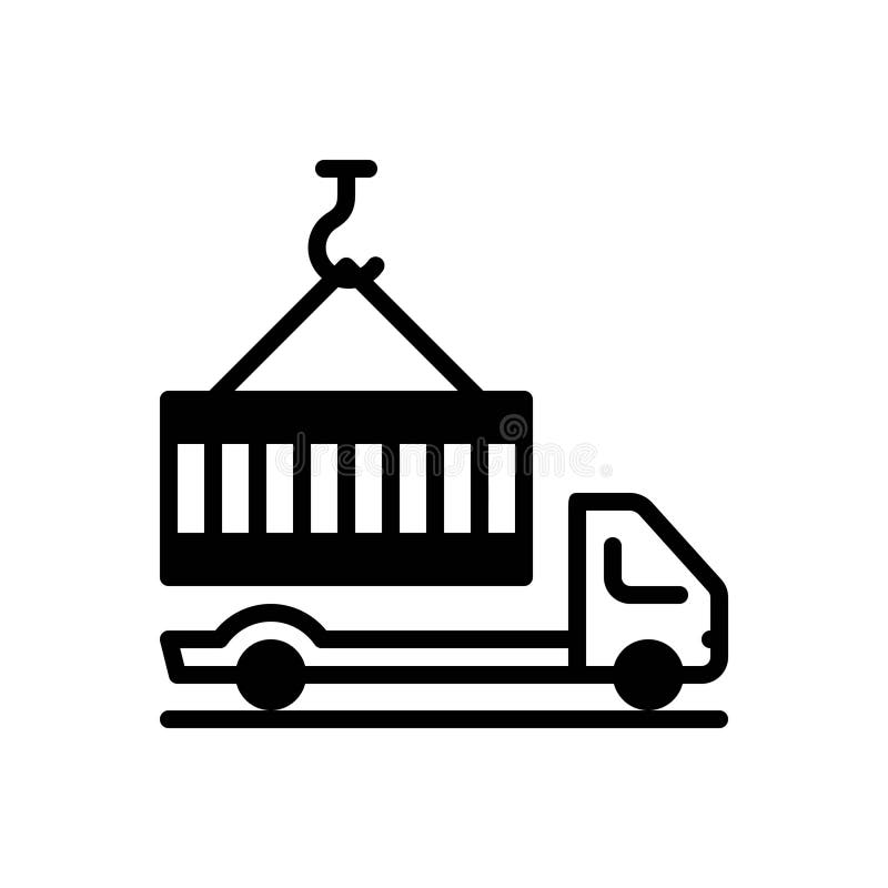 Black Solid Icon for Container, Truck and Shipping Stock Illustration ...