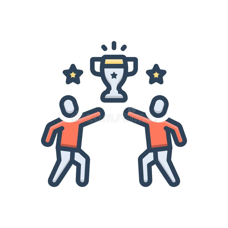 Color Illustration Icon for Contestant, Competitor and Trophy Stock ...