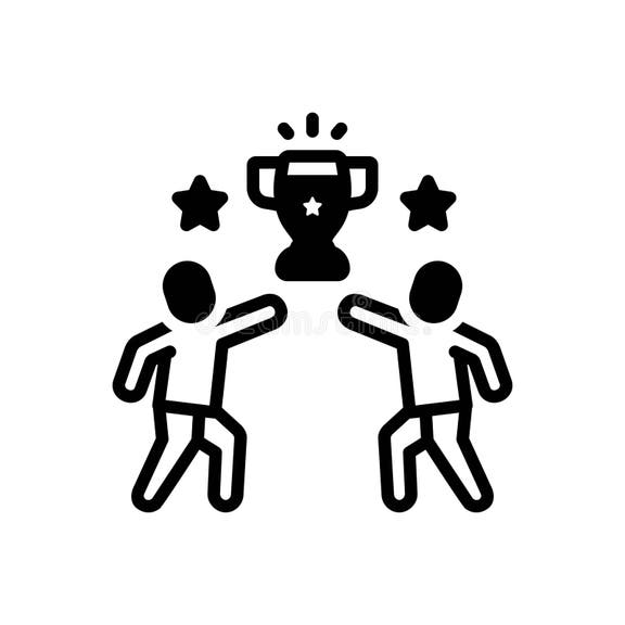 Black Solid Icon for Contestant, Competitor and Award Stock Vector ...