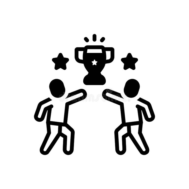 Black Solid Icon for Contestant, Competitor and Award Stock Vector ...