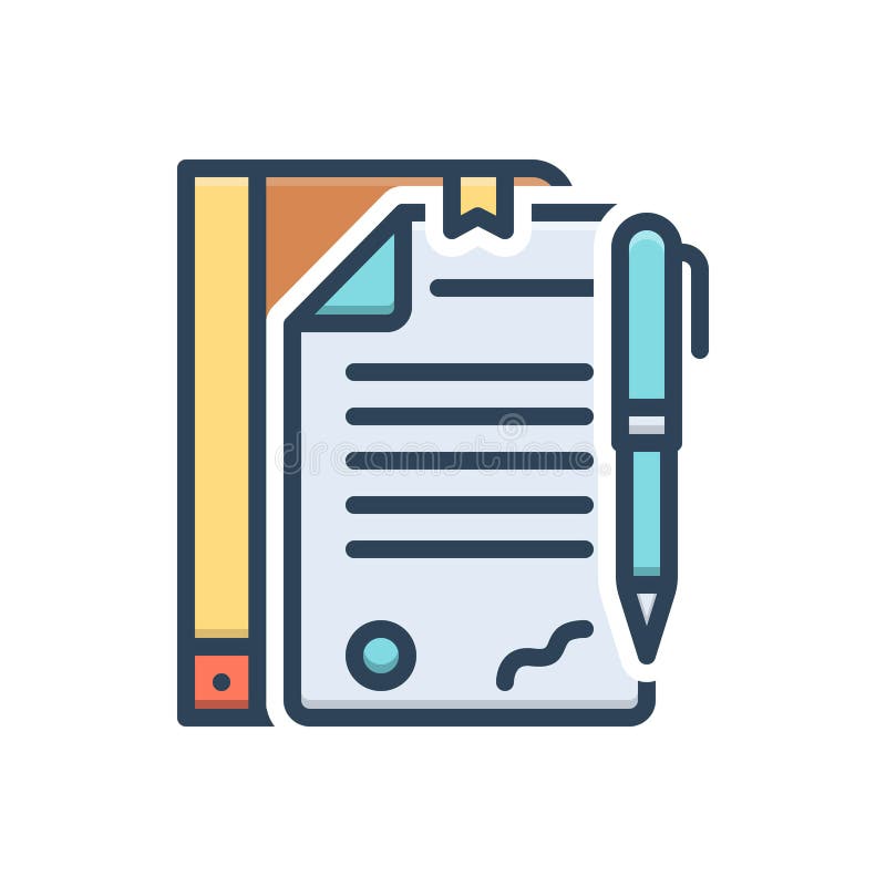 Color Illustration Icon for Contract, Agreement and Document Stock ...