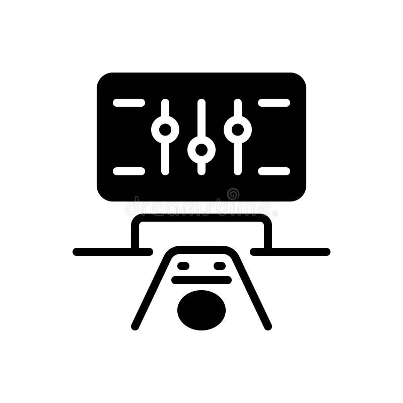 Black Solid Icon for Control, Technology and Level Stock Vector ...
