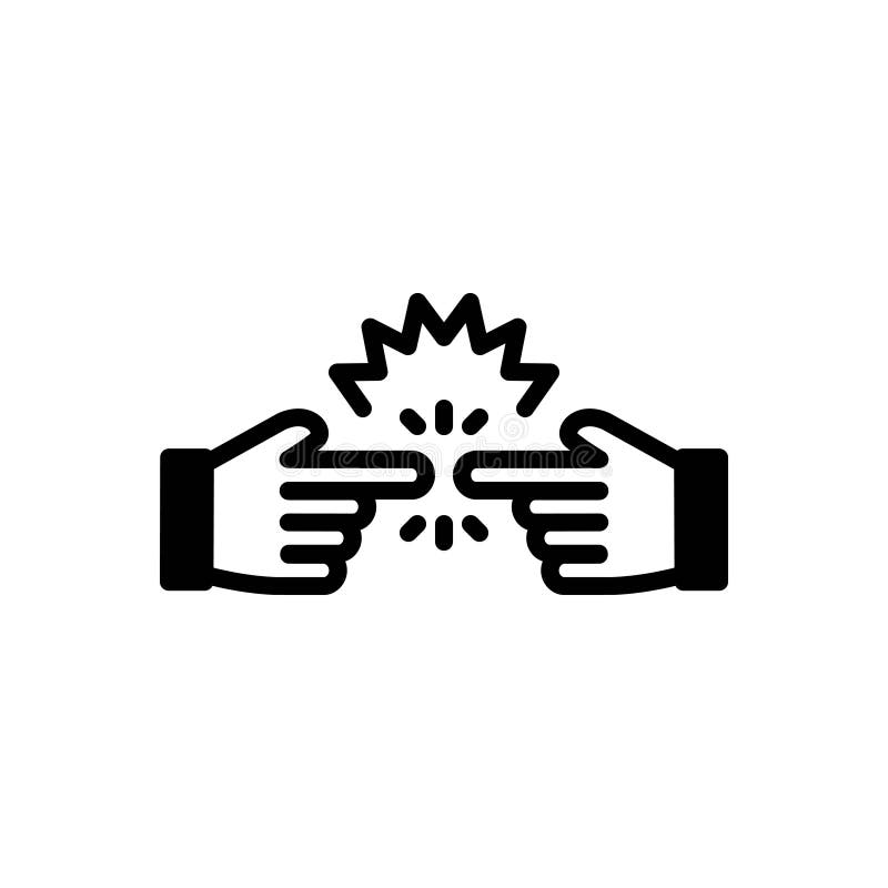 Black Solid Icon for Controversy, Dispute and Contention Stock Vector ...