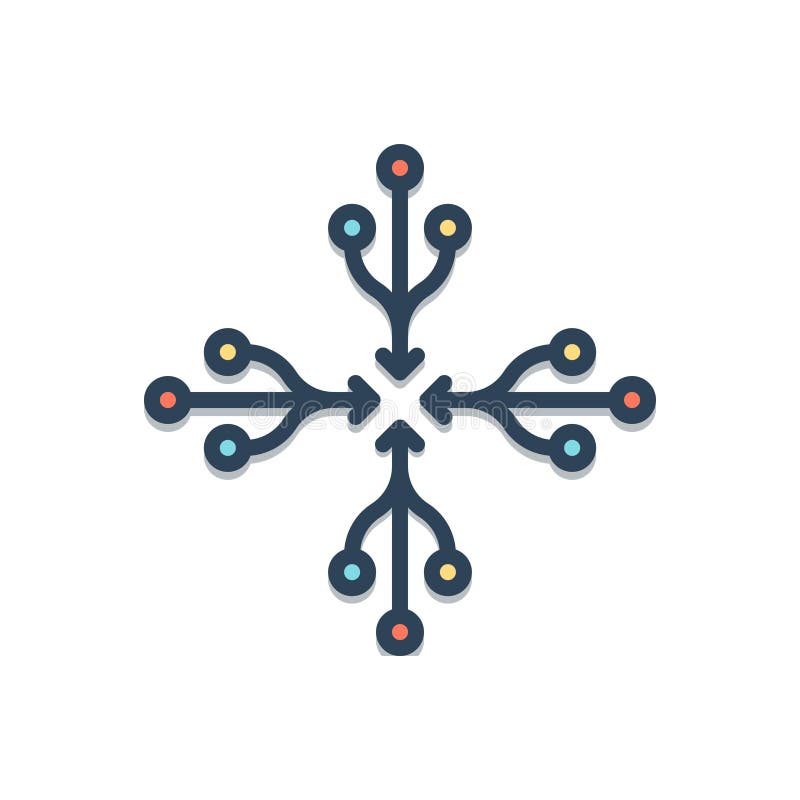Color Illustration Icon for Convergence, Merging and Join Stock Vector ...