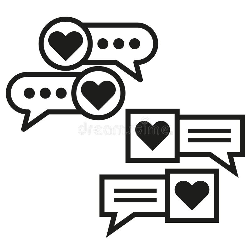 Icon Conversation Heart. Expressive Chat Symbol. Simple, Universal ...