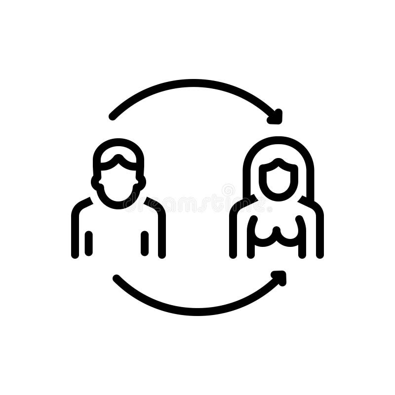 Black Line Icon for Conversion, Change and Changing Stock Illustration ...