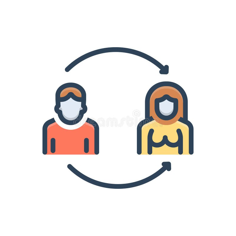 Color Illustration Icon for Conversion, Change and Transformation Stock ...