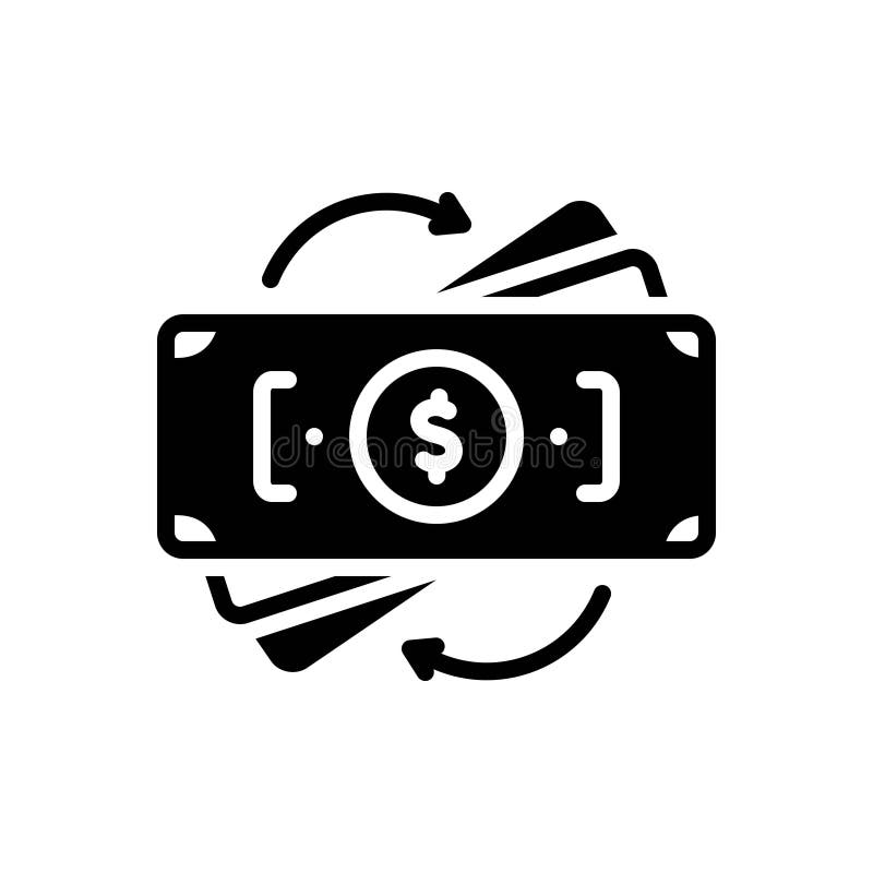Black Solid Icon for Converted, Transformed and Exchange Stock Vector ...