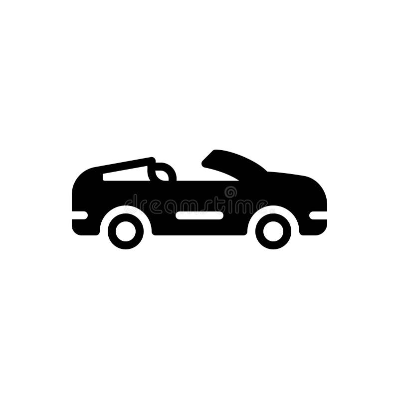 Black Solid Icon for Convertible, Changeable and Car Stock Vector ...