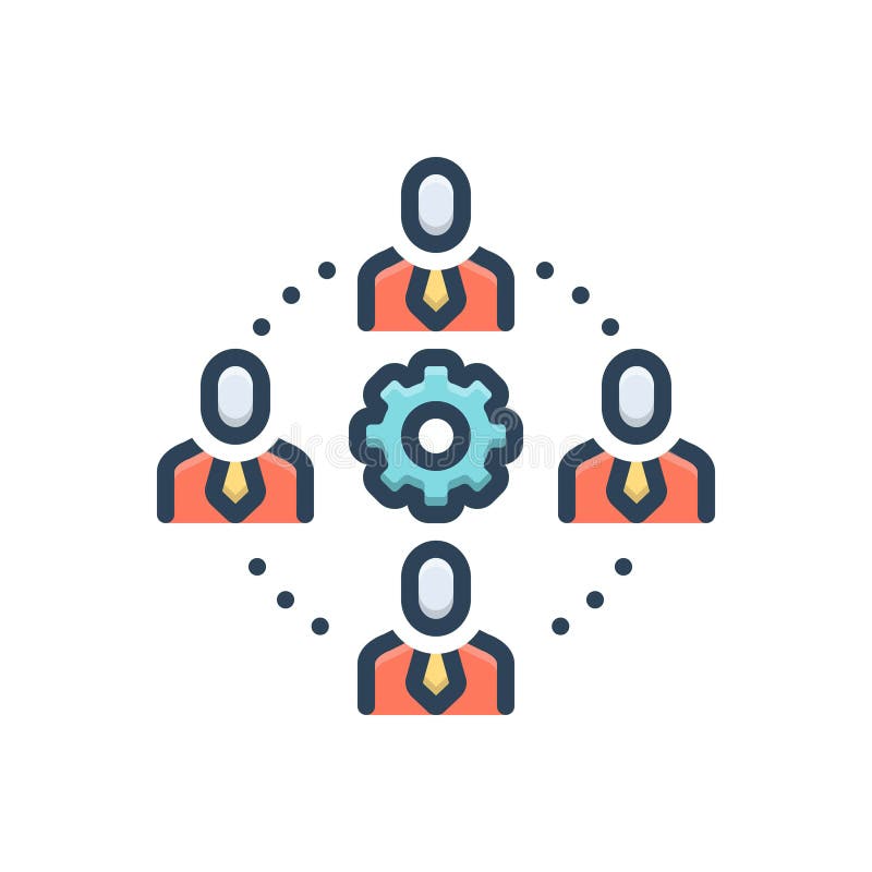 Color Illustration Icon for Cooperative, Joint and Worker Stock ...