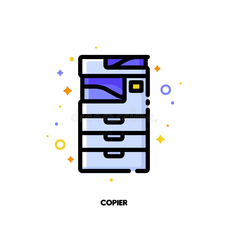 Icon of Copier or Multifunction Printer Scanner for Office Work Concept ...