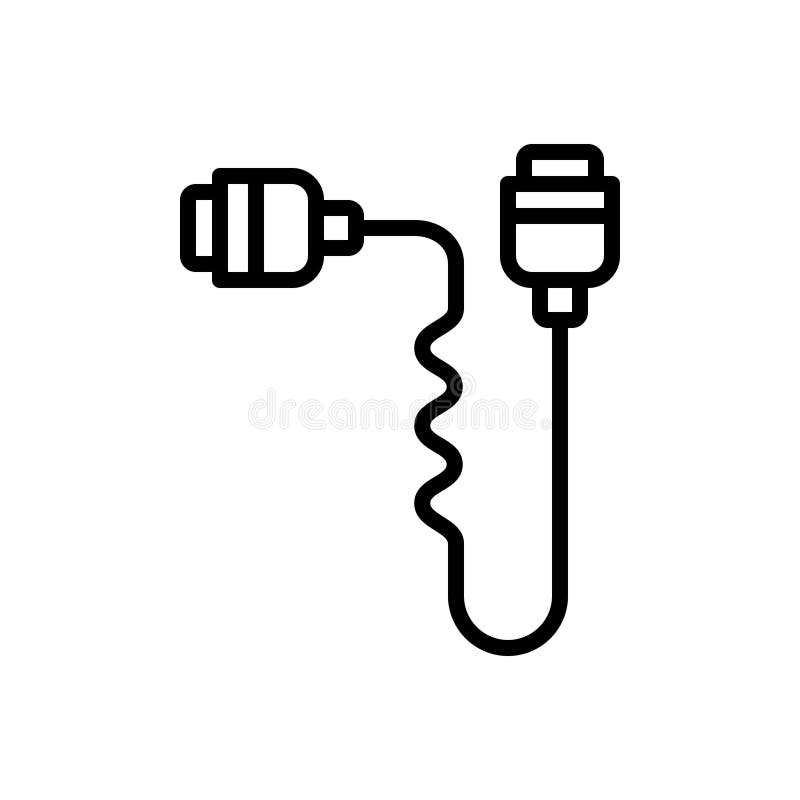Black Line Icon for Cord, Rope and Chord Stock Vector - Illustration of ...