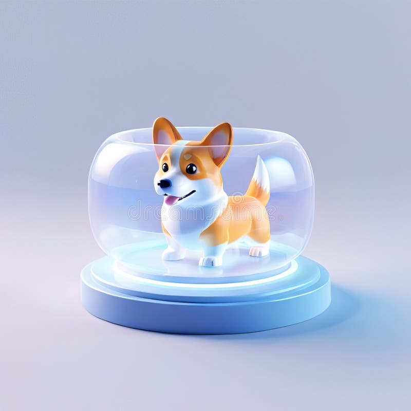 Icon of Corgi, Glossy Glass Style Stock Illustration - Illustration of ...