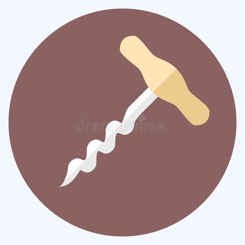 Icon Corkscrew - Flat Style - Simple Illustration,Editable Stroke Stock ...