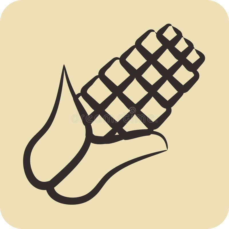 Icon Corn. Suitable for Nuts Symbol. Hand Drawn Style. Simple Design ...