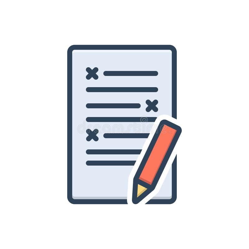 Color Illustration Icon for Correction, Editing and Modification Stock ...