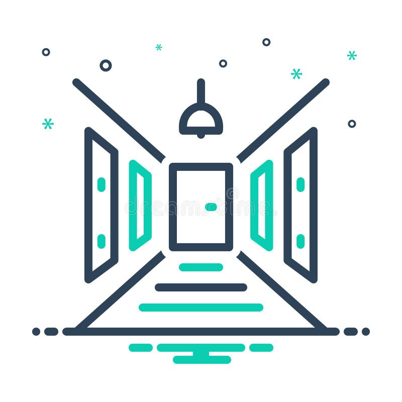 Mix Icon for Corridor, Entrance and Door Way Stock Illustration ...