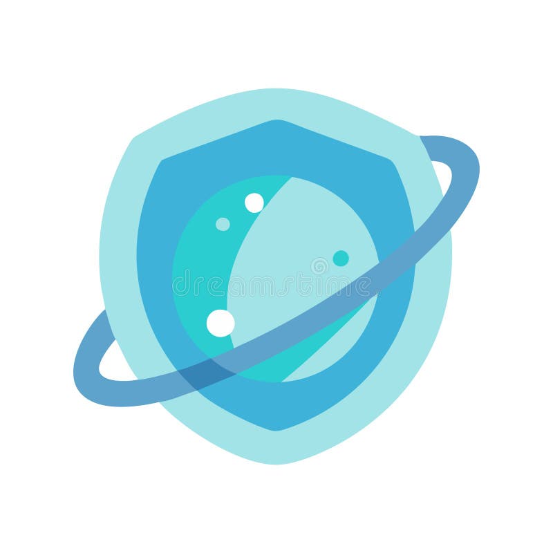 Icon of Cosmic Shield for Space Defense Stock Illustration ...