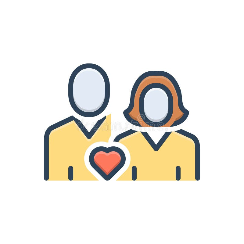 Color Illustration Icon for Couple, Spouse and Romantic Stock Vector ...