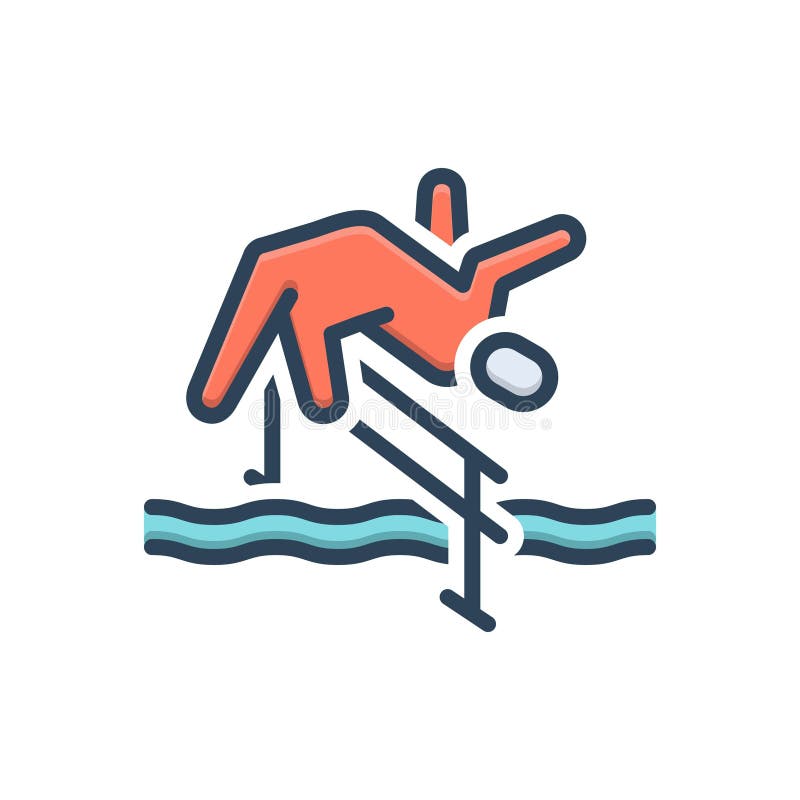 Color Illustration Icon for Courage, Bravery and Jump Stock Vector ...