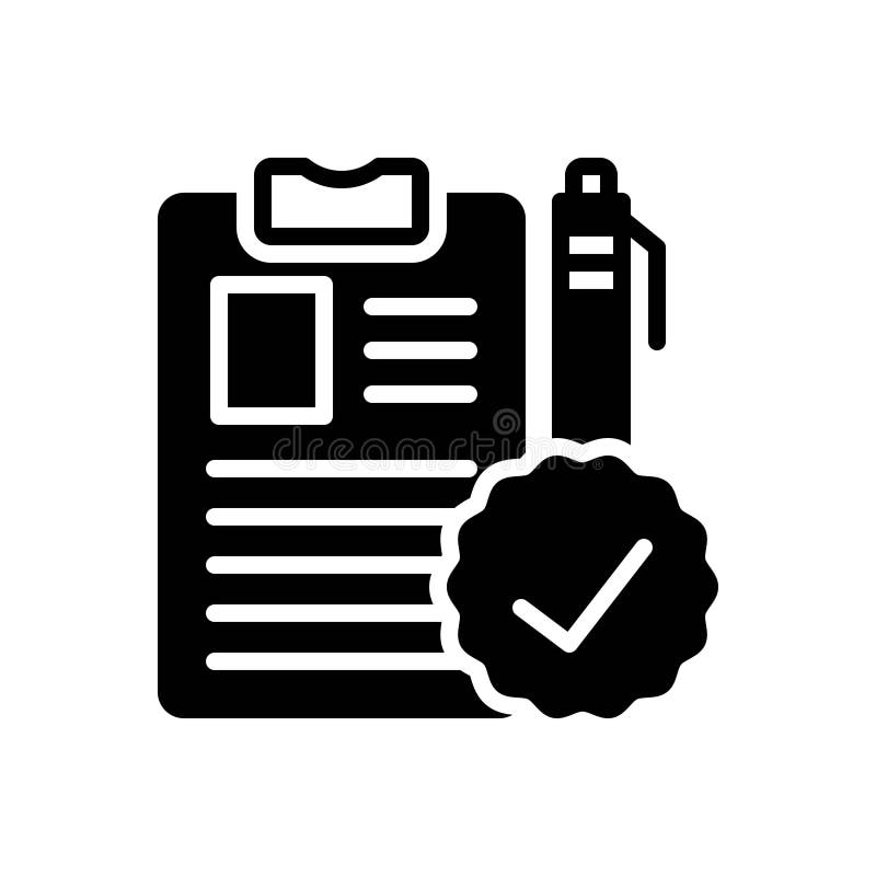 Black Solid Icon for Course, Procedure and Graduation Stock Vector ...