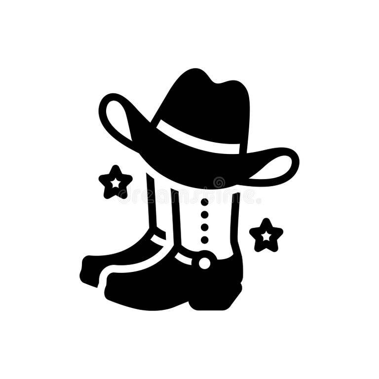 Black Solid Icon for Cowboy, Cow Man and Leather Stock Vector ...