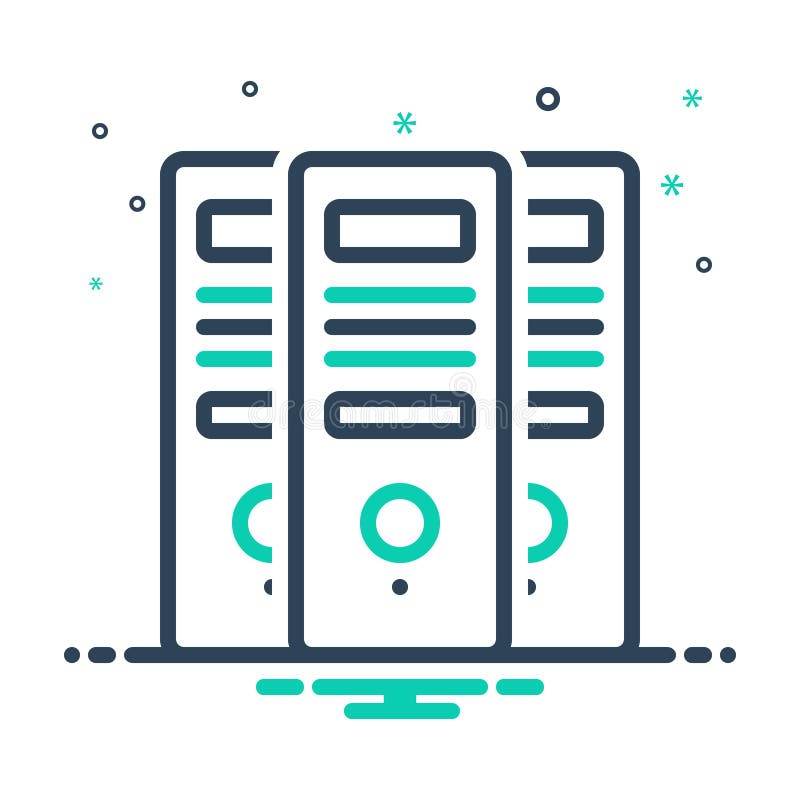 Mix Icon for Cpu, Central Processor and Desktop Stock Vector ...