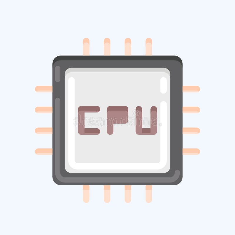 Icon CPU. Suitable for Computer Components Symbol. Flat Style. Simple ...