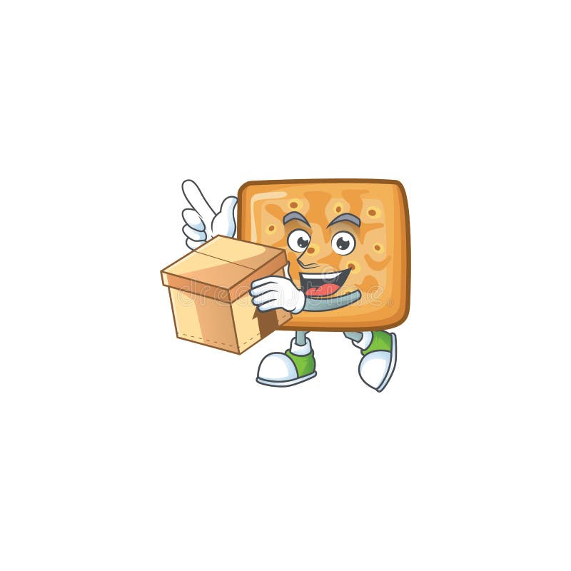 An Icon of Crackers Mascot Design Style with a Box Stock Vector ...