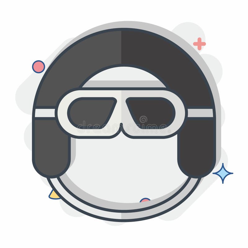 Icon Crash Helmet. Related To Hat Symbol. Comic Style. Simple Design ...