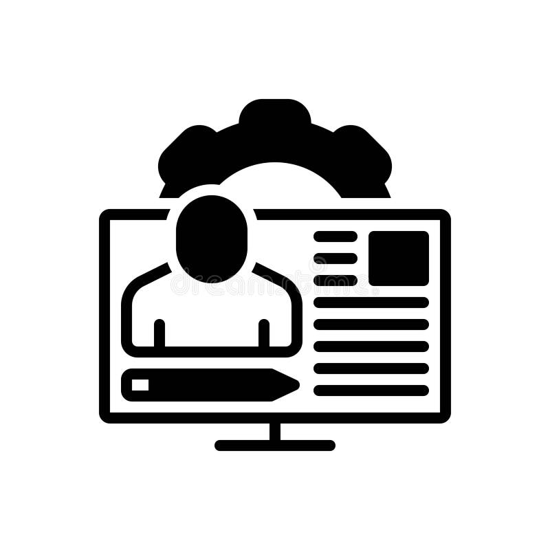 Black Solid Icon for Creator, Maker and Writer Stock Vector ...