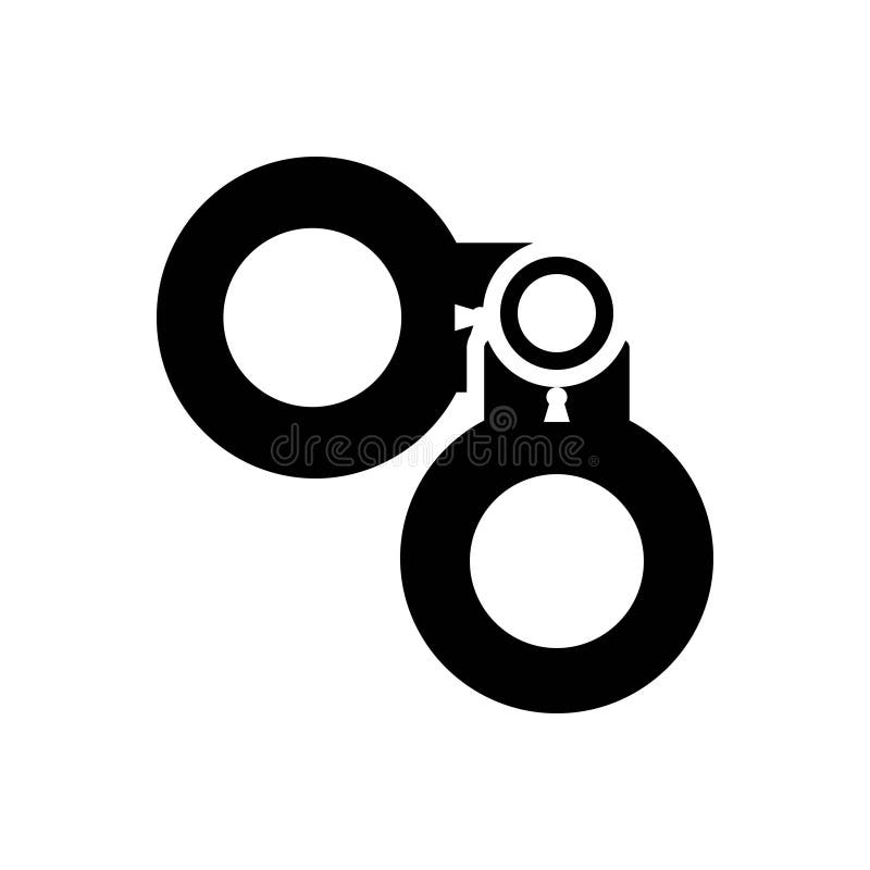 Black Solid Icon for Crime, Handcuff and Criminal Stock Vector ...