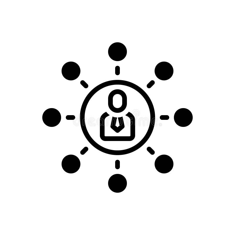 Black Solid Icon for Crm, Management and Technology Stock Illustration ...