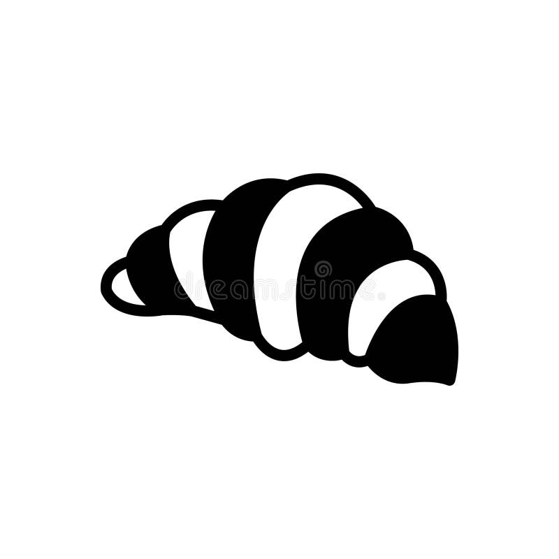 Black Solid Icon for Croissant, Pastry and Cream Roll Stock ...