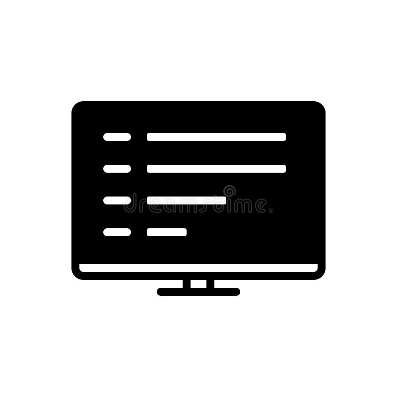 Black Solid Icon for Crontab, Monitor and App Stock Vector ...