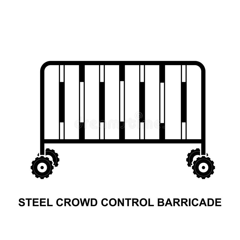Steel Crowd Control Barricade Icon Isolated on Background Stock Vector ...