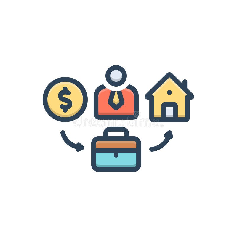 Color Illustration Icon for Crucial, Vital and House Stock Illustration ...