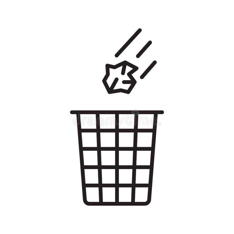 Icon of a Crumpled Paper Being Thrown into a Trash Bin Representing ...