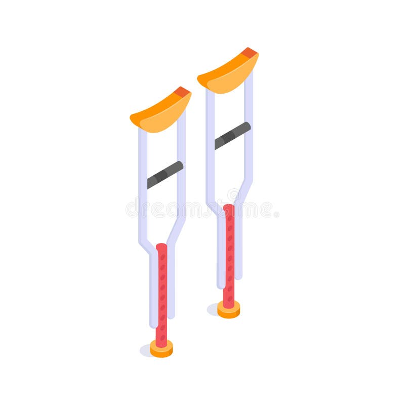 Icon of Crutches, Representing Mobility Aid for Individuals with Leg ...