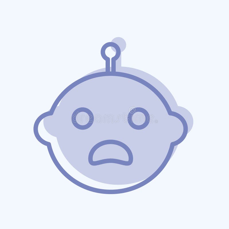 Icon Crying Baby. Suitable for Baby Symbol. Two Tone Style. Simple ...