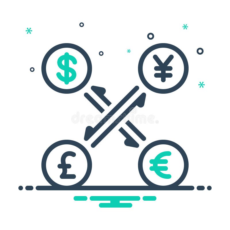 Black Mix Icon for Currency, Convert and Money Stock Illustration ...